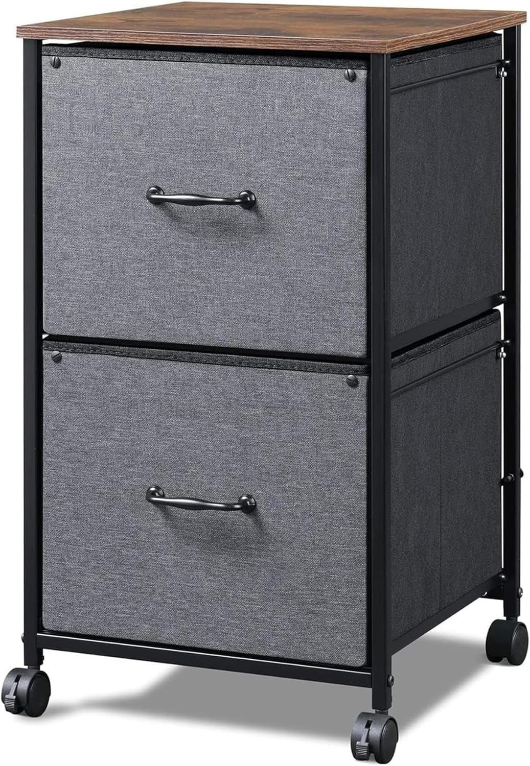 2 Drawer Mobile File Cabinet, Rolling Printer Stand, Fabric Vertical ...