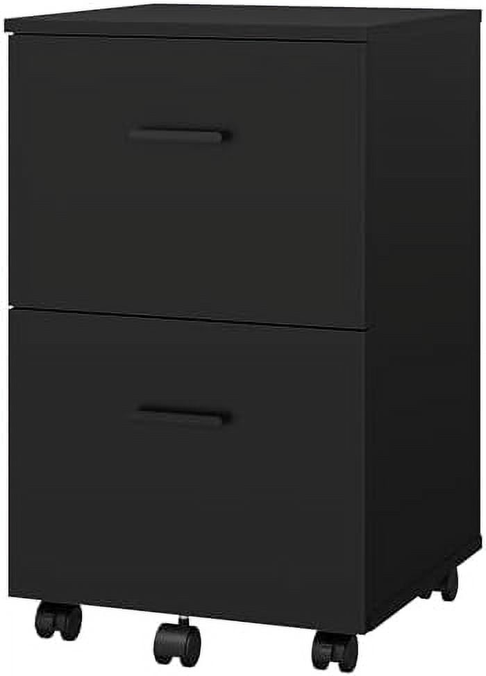 2 Drawer Mobile File Cabinet, Wood Rolling Filing Cabinet Printer Stand ...