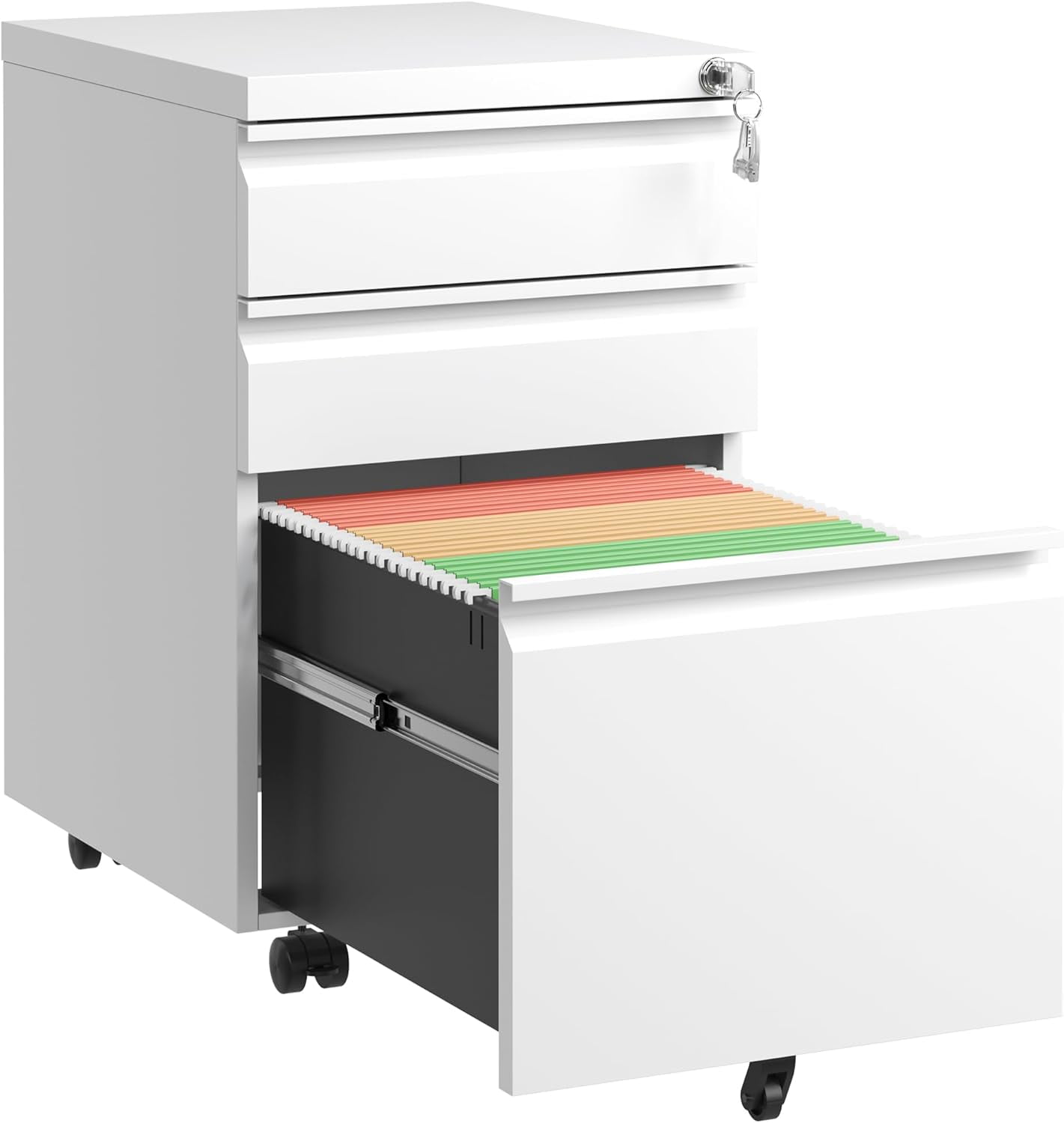 2 Drawer Mobile File Cabinet with Lock Filing Cabinets 2 Drawer Fully ...