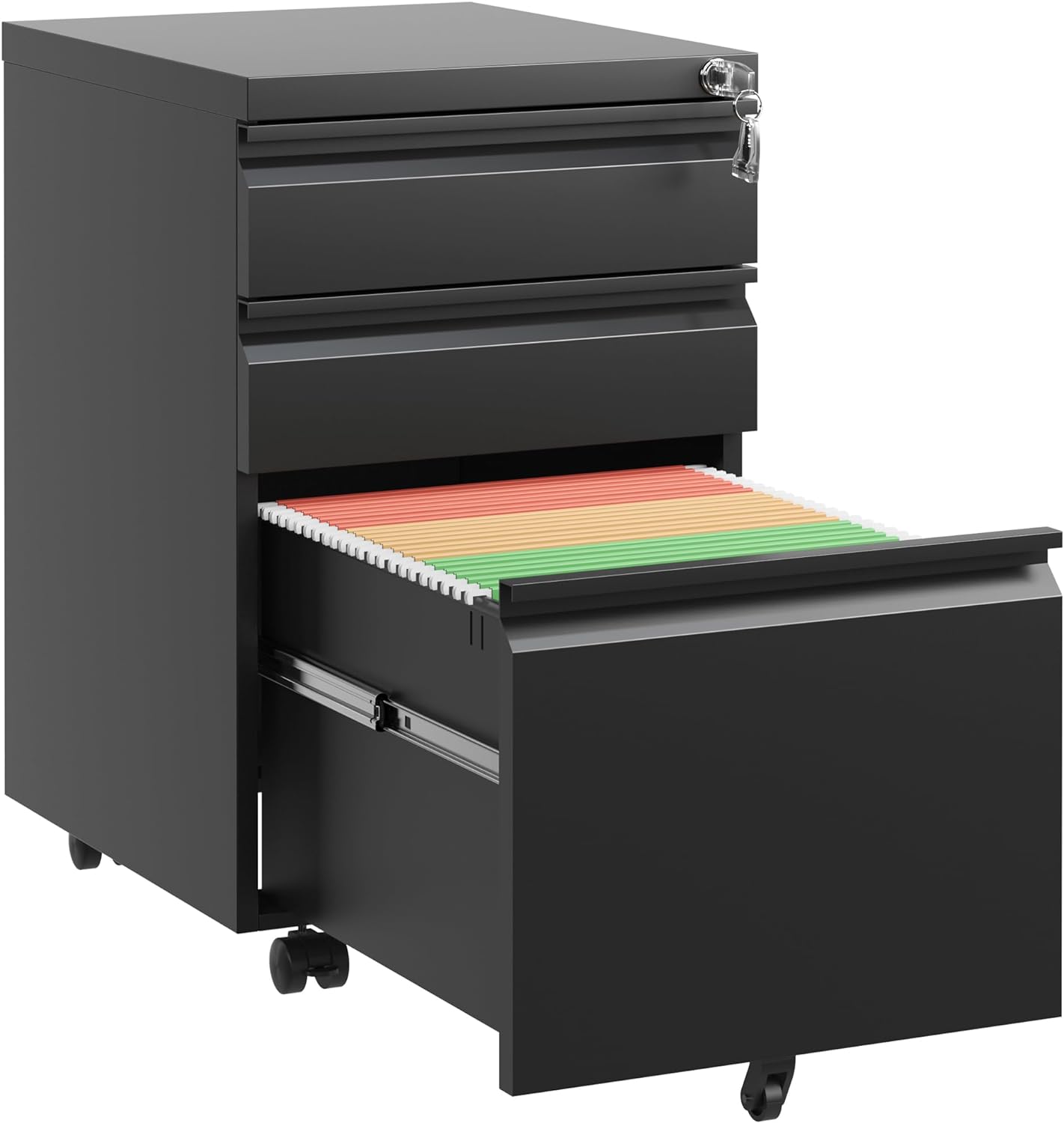 2 Drawer Mobile File Cabinet with Removable Magnetic Cushion Seat Metal ...