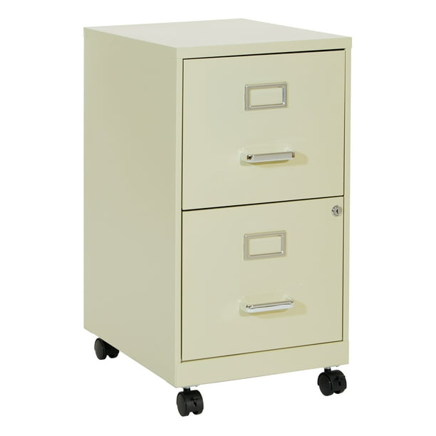 2 Drawer Mobile Locking Metal File Cabinet in Tan - Walmart Business ...
