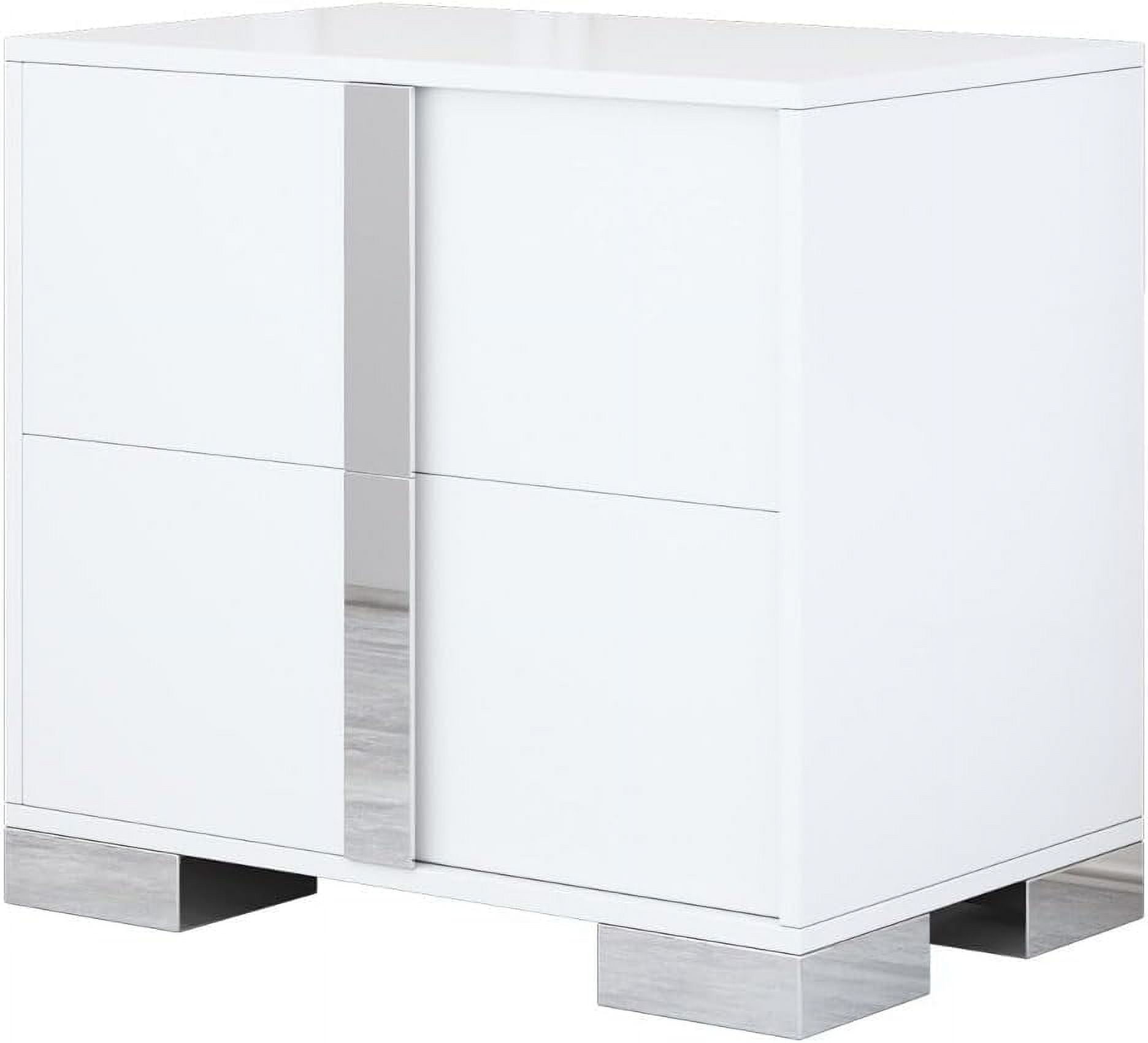 2-Drawer Nightstand Sleek Storage Cabinet Contemporary Design with ...