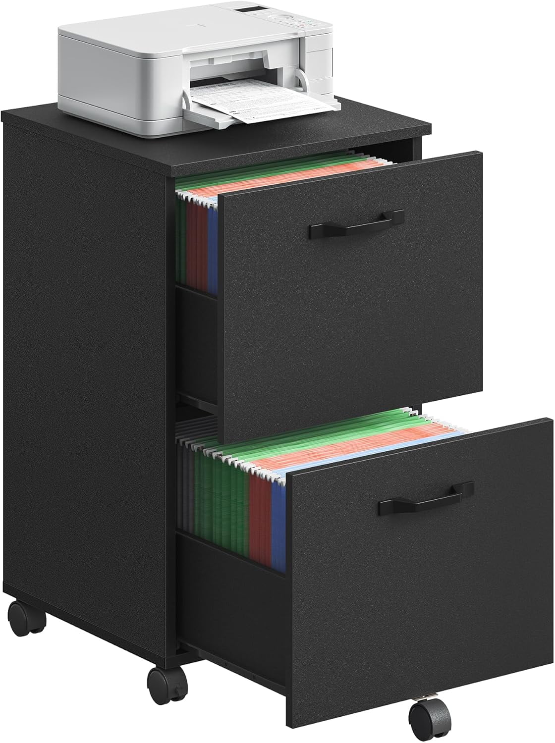 2-Drawer Rolling File Cabinet, Filing Cabinet for Home Office, Printer ...