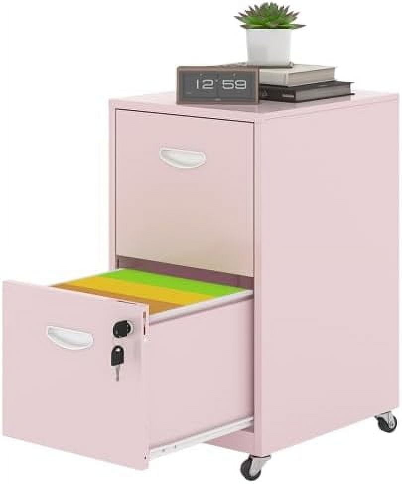 2 Drawer Rolling File Cabinet with Lock and Wheels, Mobile Two Drawer ...