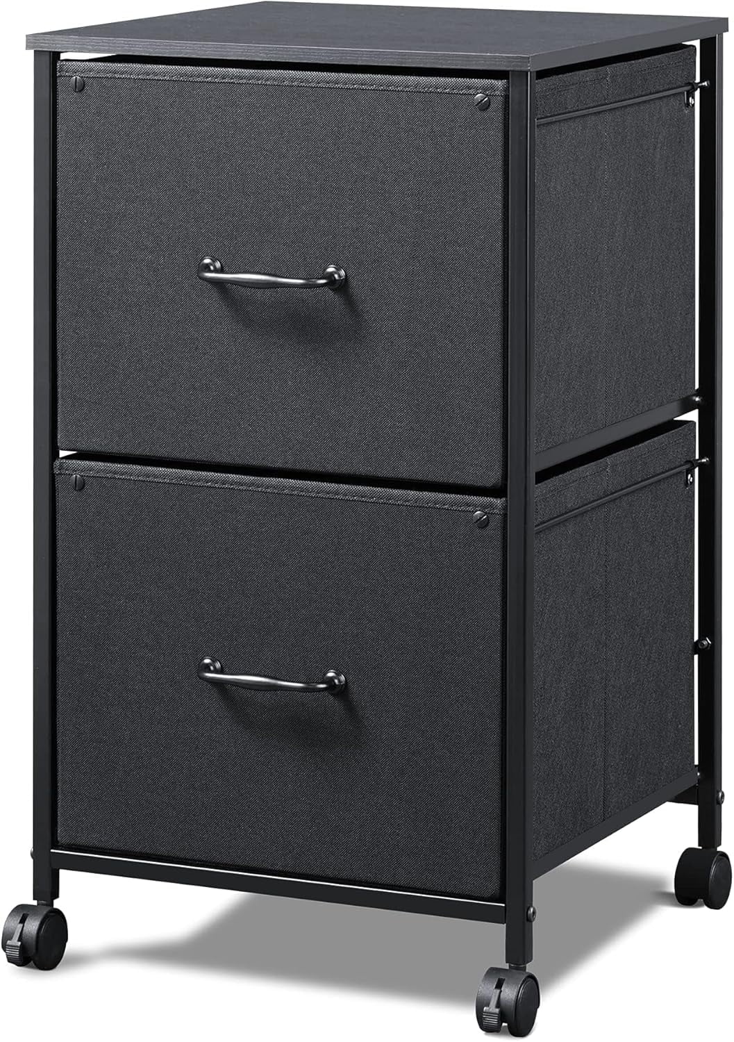 2-Drawer Rolling File Cabinet for A4 or Letter Size, Fabric Vertical ...