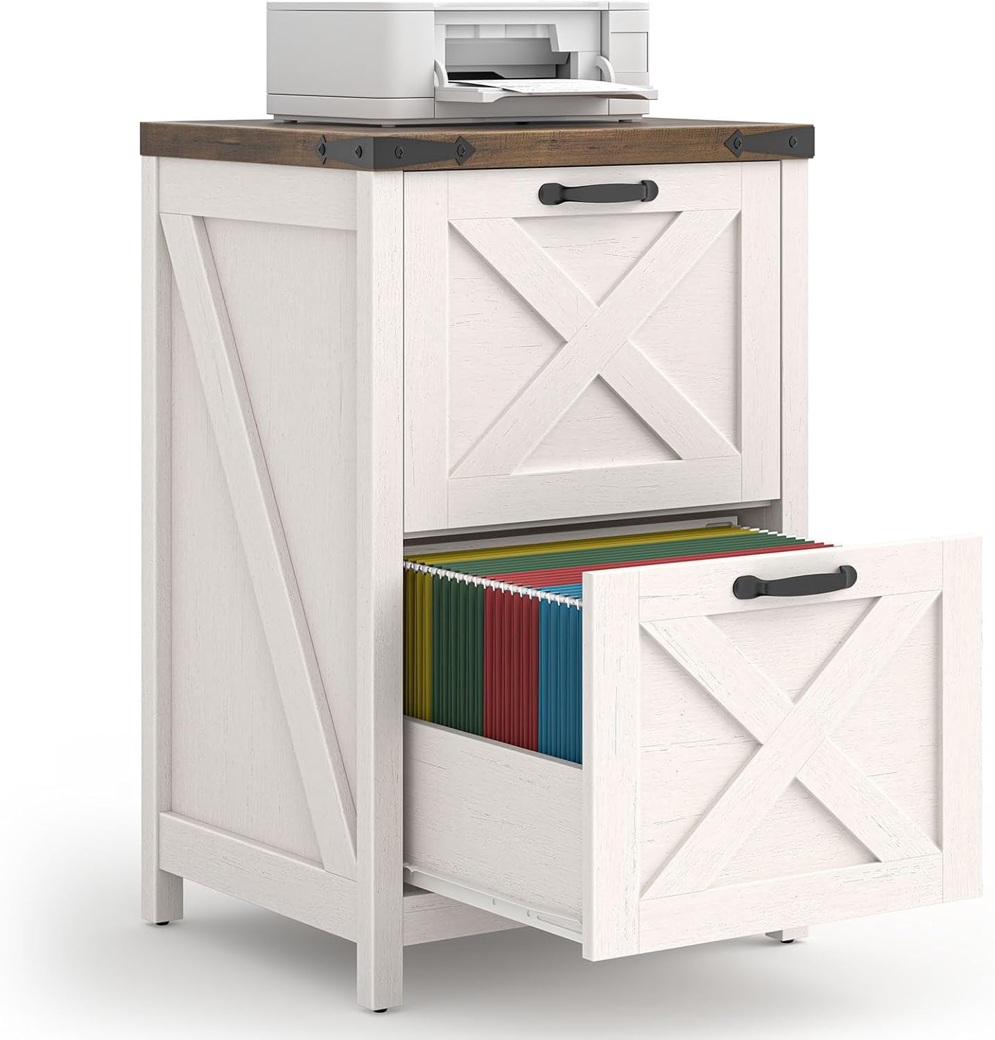 2 Drawer Small File Cabinet, Farmhouse Vertical Filing Cabinet Fits ...