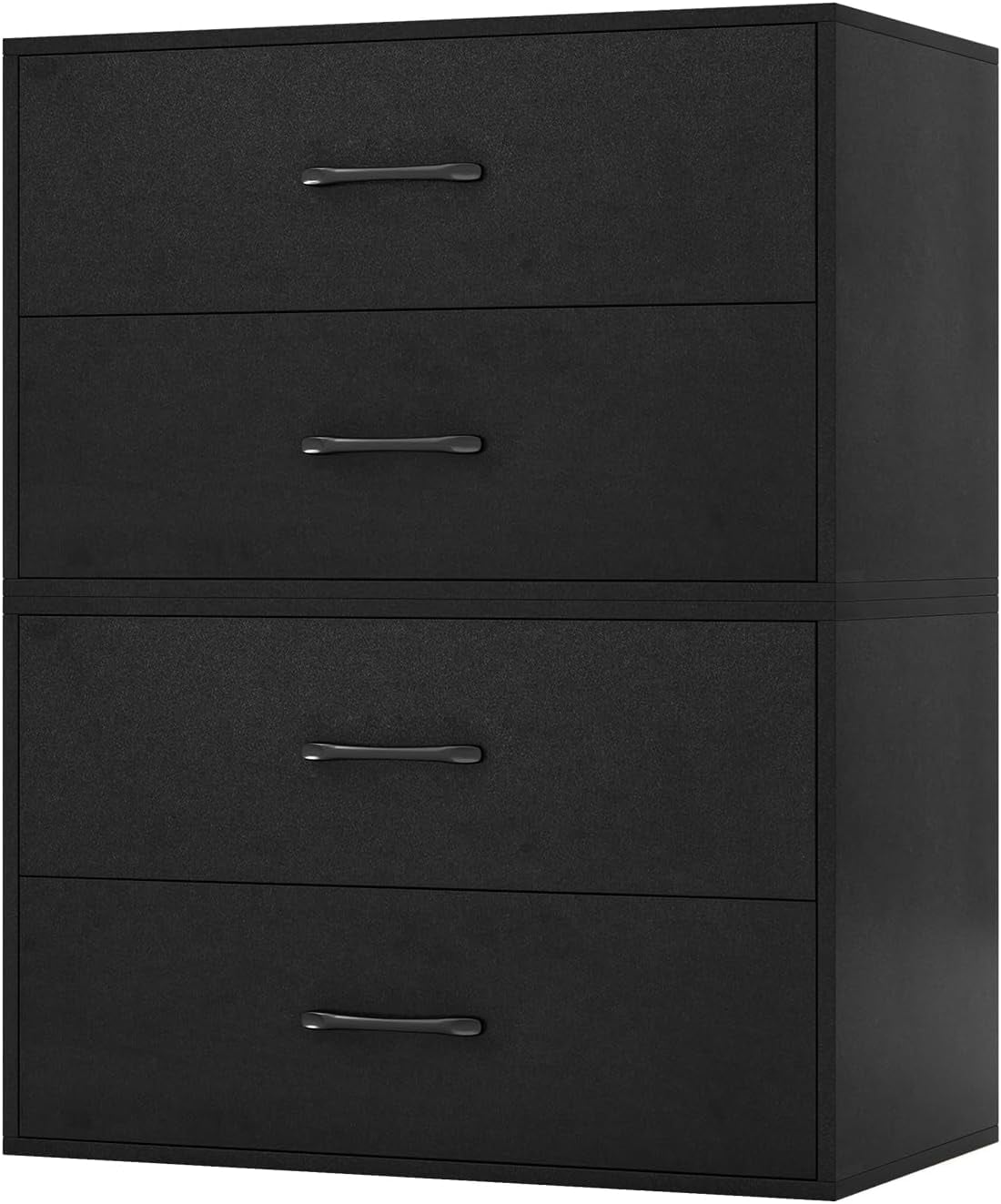 2-Drawer Stackable Dresser Set of 2, Lateral File Cabinet with Metal ...