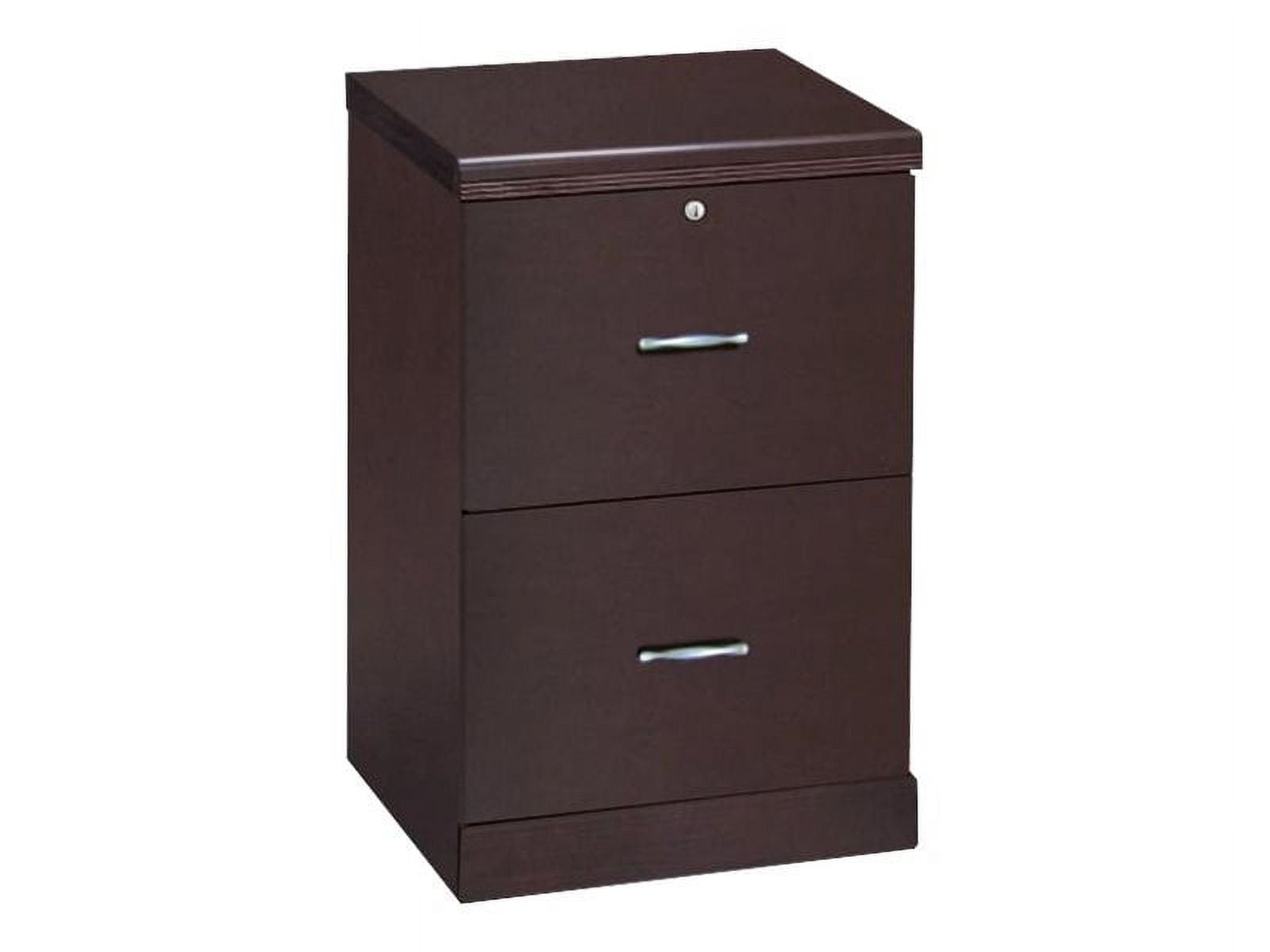 2 Drawer Vertical Wood Lockable Filing Cabinet, Espresso - Walmart.com