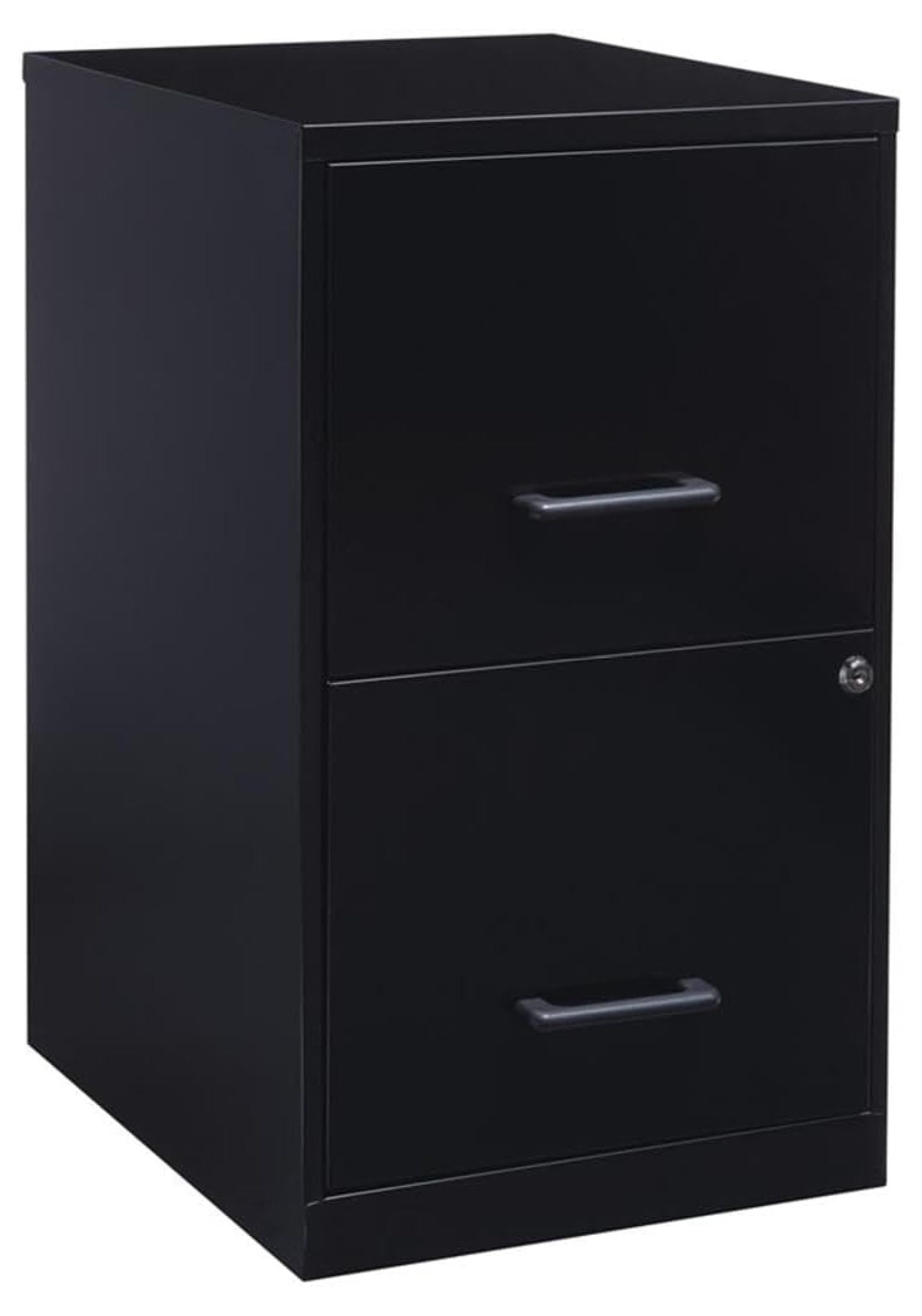 2 Drawers 24.5" Vertical Black Metal Filing Cabinet Lockable Pre ...