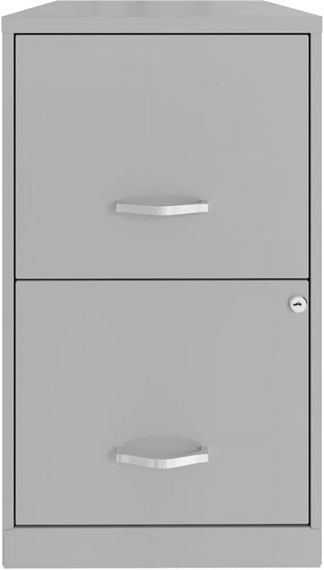 2 Drawers 24.5" Vertical Black Metal Filing Cabinet Lockable Pre ...