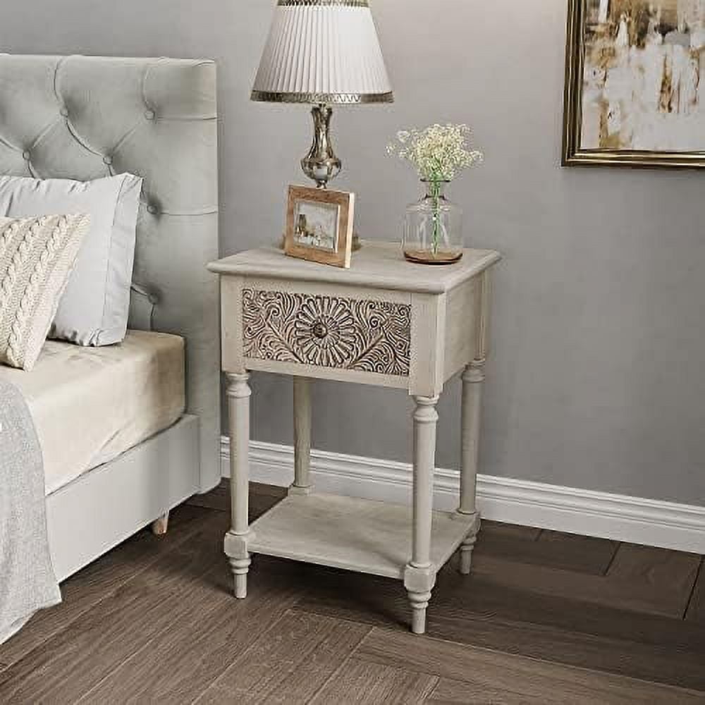 2 Drawers Accent Dresser Vintage Small Accent Chest with 4 Wood Legs ...