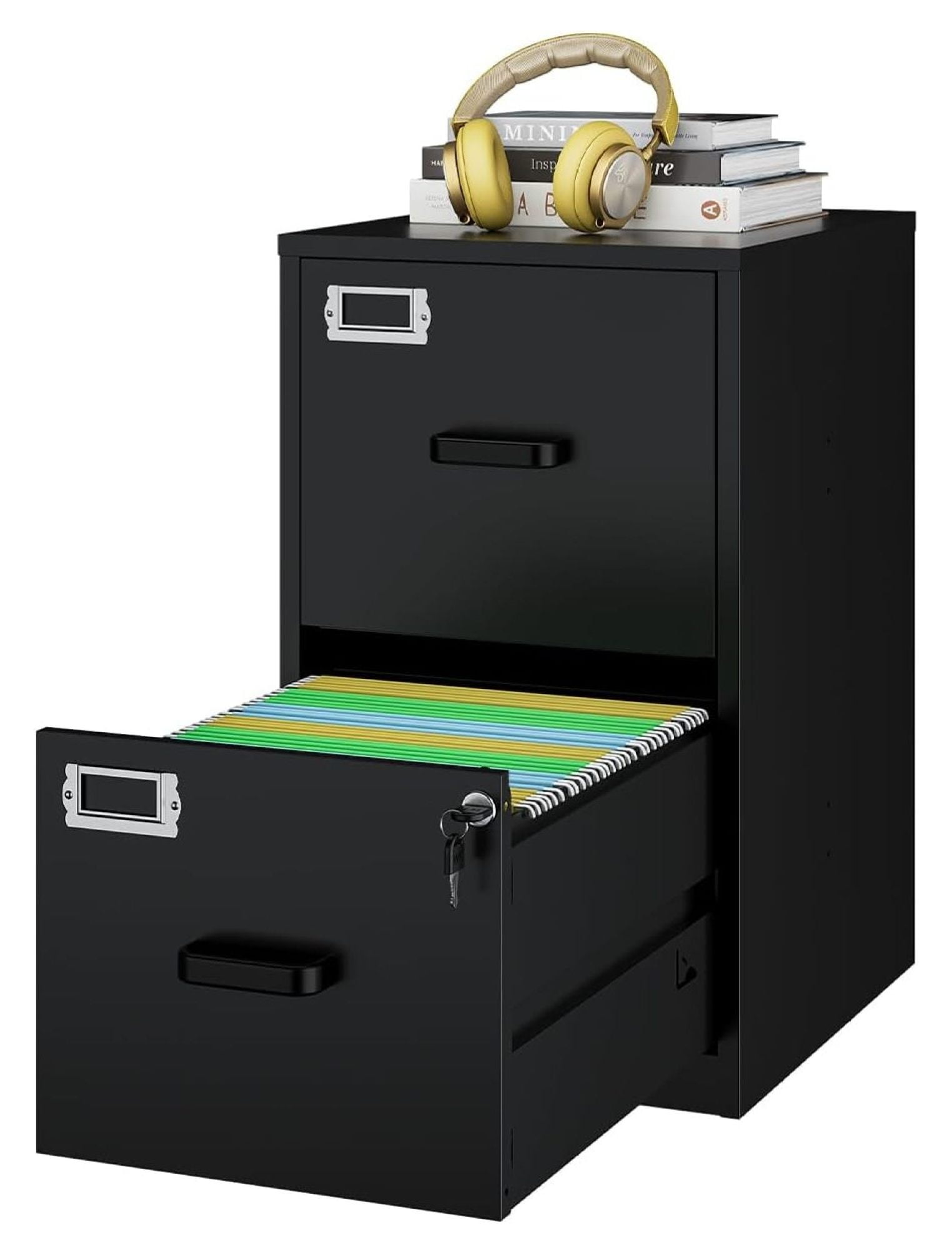 2 Drawers File Cabinet Metal Vertical Filing Cabinets Metal Lockable ...