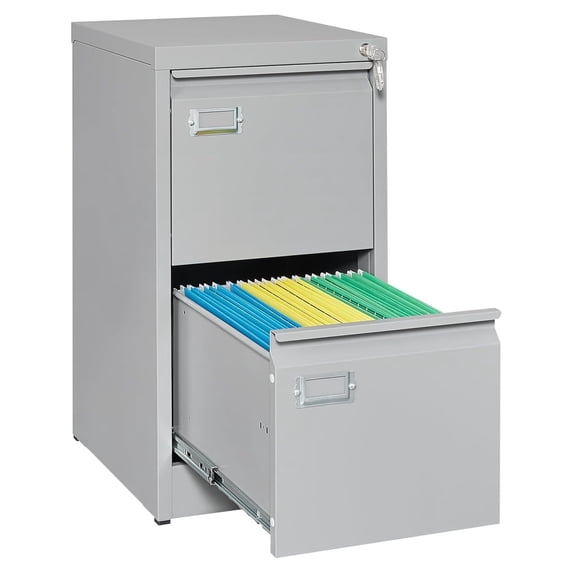 2 Drawers Vertical File Cabinets - 17.8" Deep Lockable Filing Cabinet ...