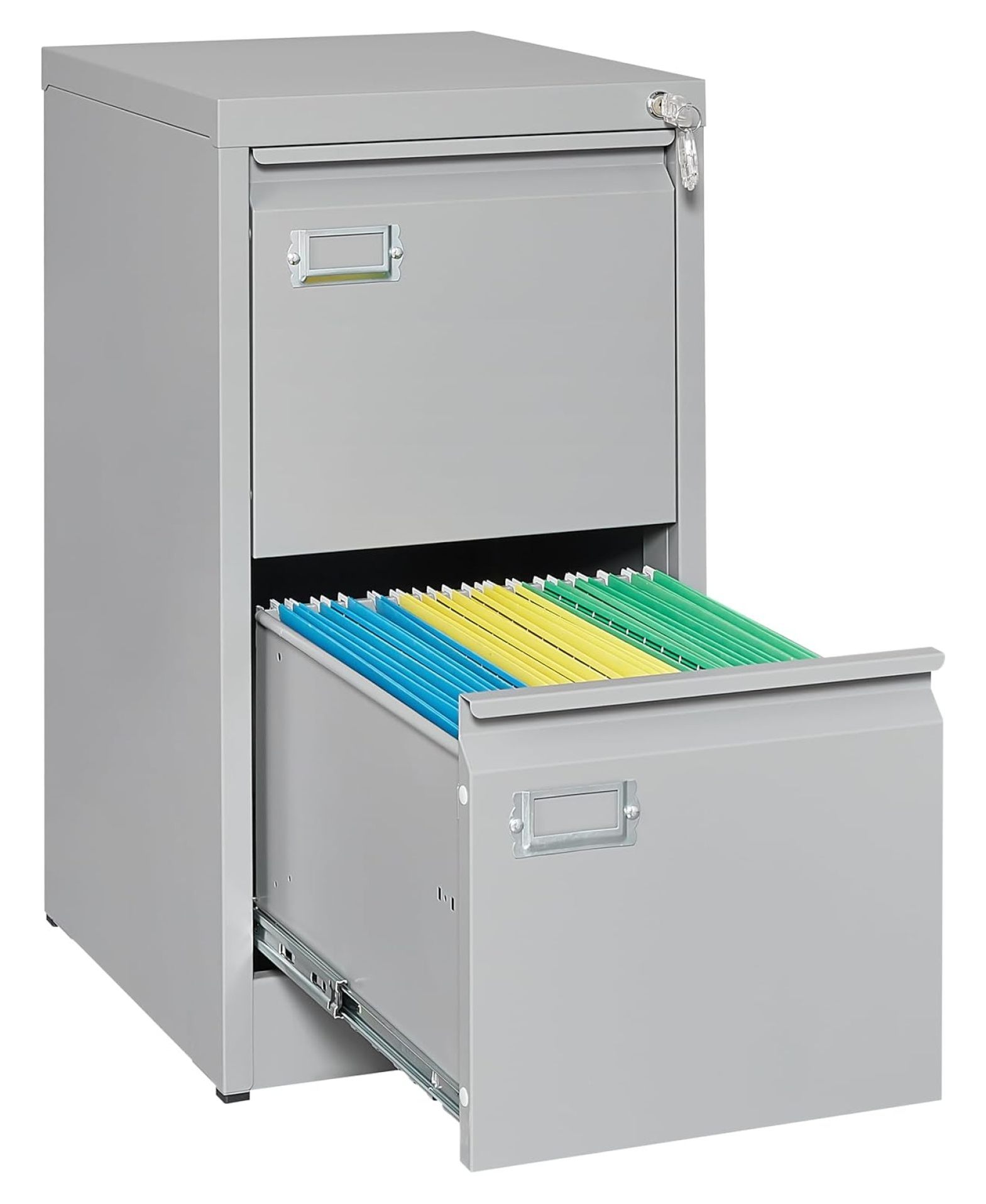 2 Drawers Vertical File Cabinets - 17.8" Deep Lockable Filing Cabinet ...