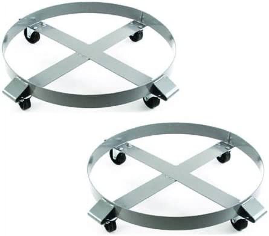 2 Drum Dolly 1000 lb 55 Gal w Swivel Casters Heavy Duty Steel Frame Non ...