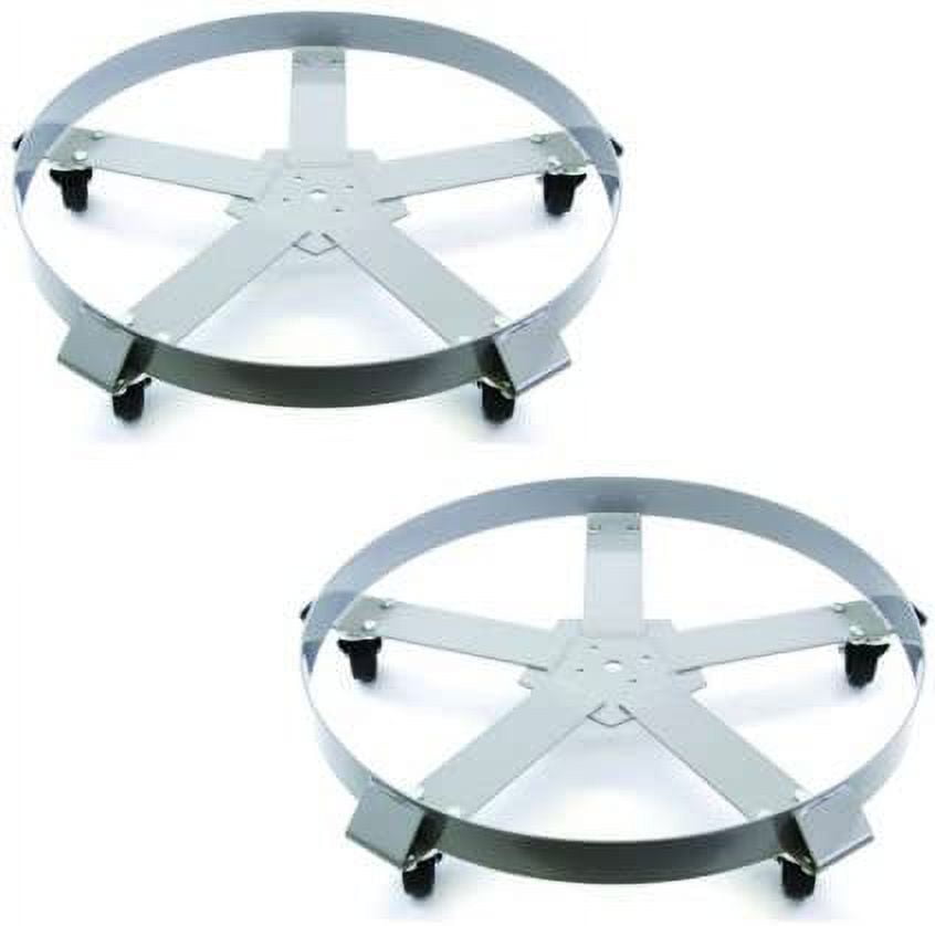 2 Drum Dolly 55 Gal 5 Wheel Swivel Casters Heavy Steel Frame Easy Roll ...