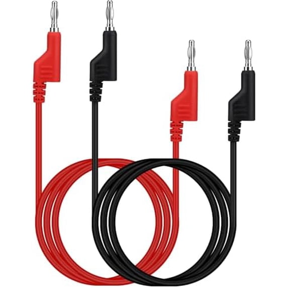 2- Dual-Ended Banana Plug Test Leads, 1000V 15A 3.5ft/1M Multimeter ...