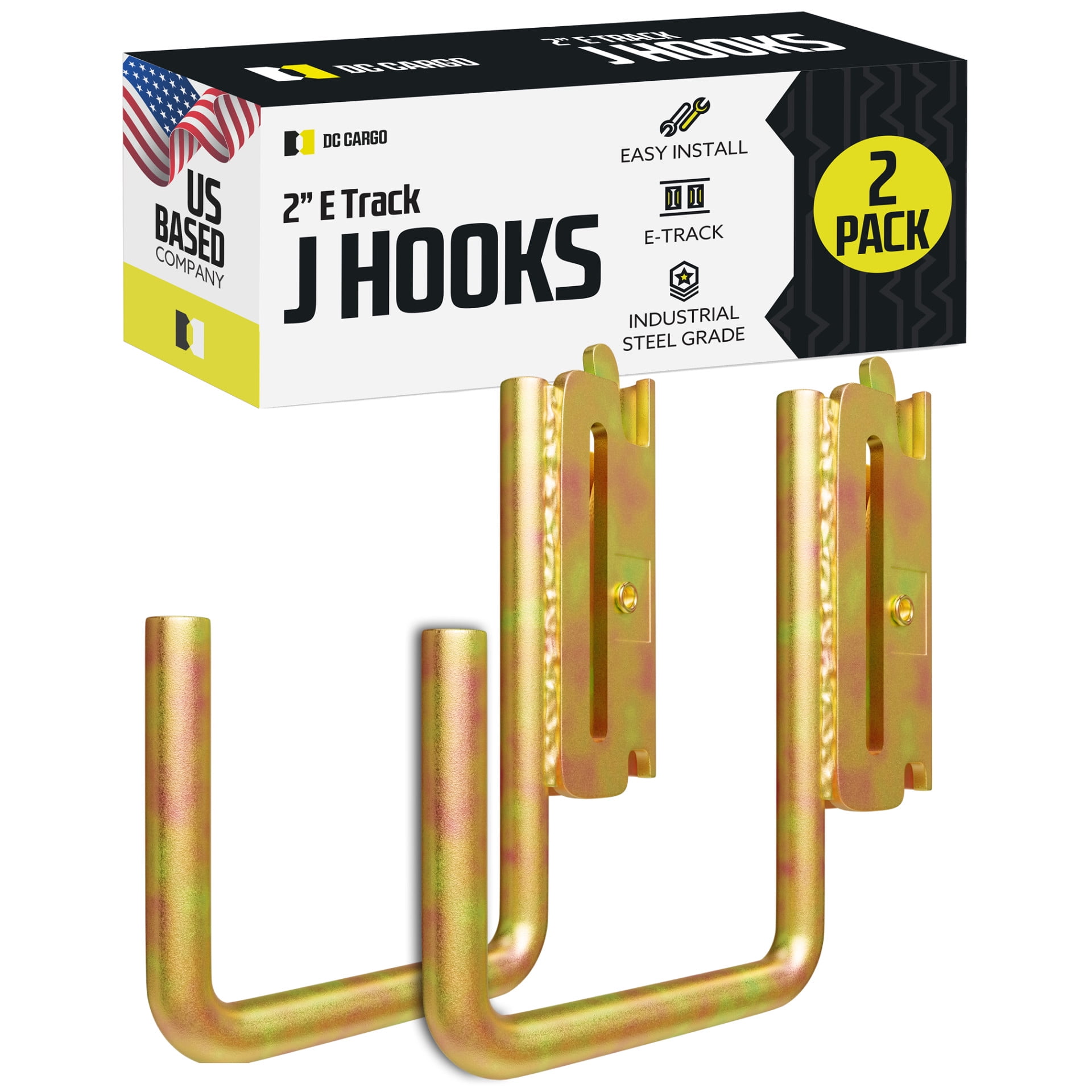 "2 E-Track Steel JHooks, Tie-Down Accessories w/ E Track Spring Fitting ...