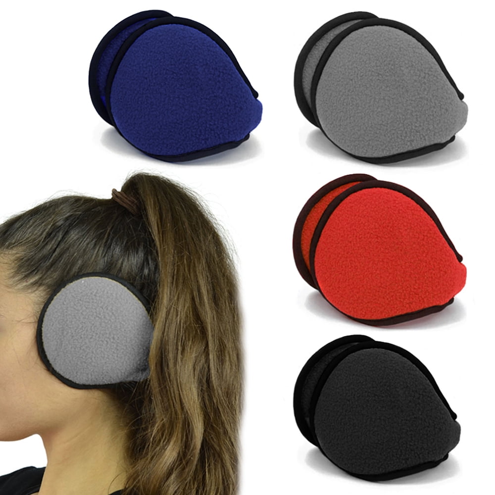 2 Ear Muffs Winter Ear warmers Fleece Earwarmer Mens Womens Behind the ...