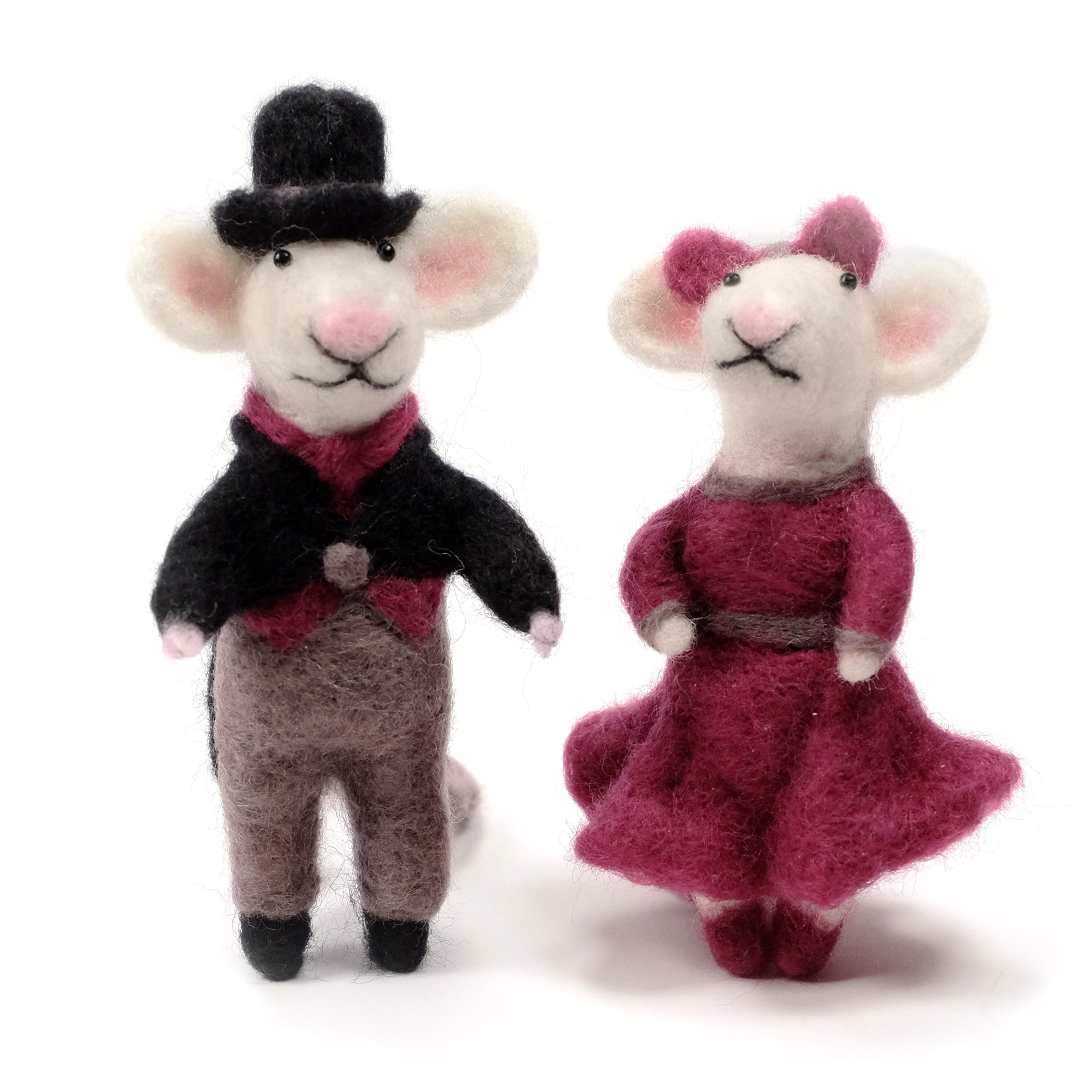 2 Edward Mice Couple Needle Felting Kits for Beginner Gift for Mom DIY ...