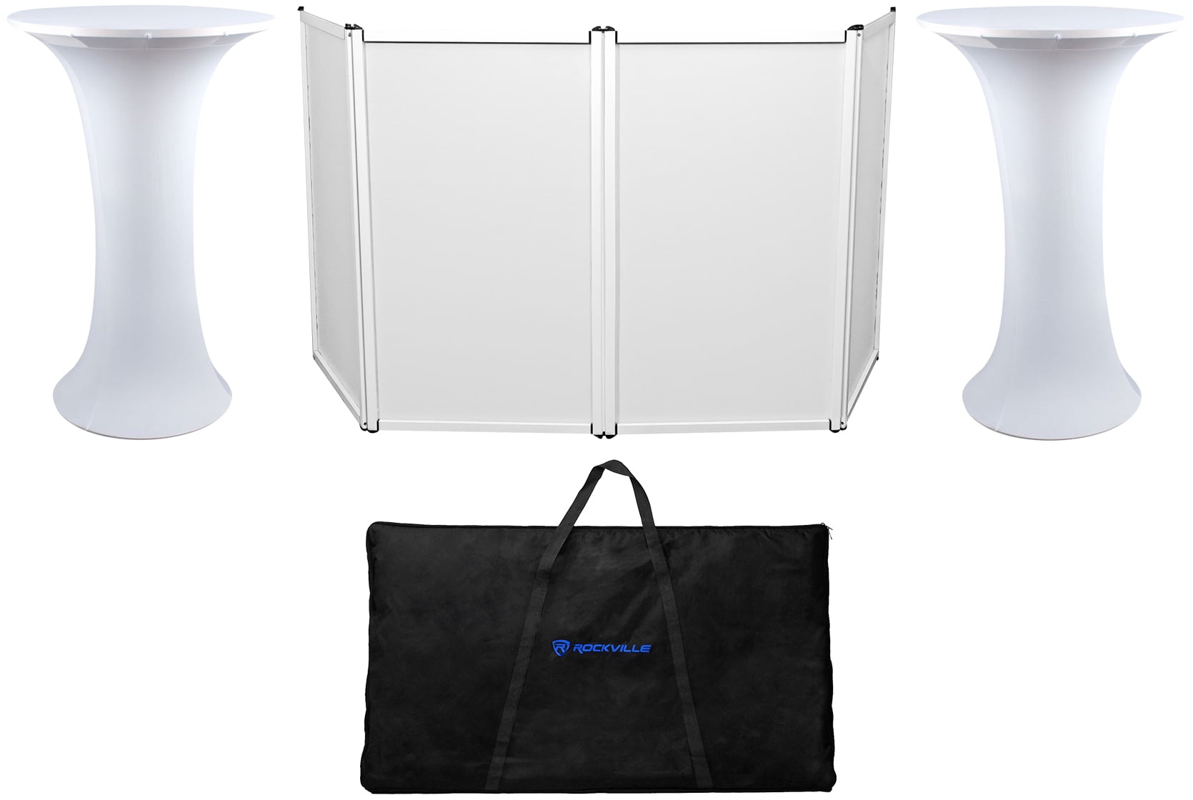 (2) Eliminator Club Scene Highboy Tables w/White Scrim+Carry Bag+DJ ...
