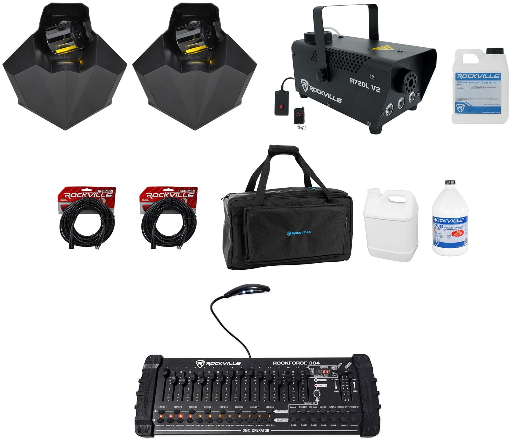 2) Eliminator VORTEX Moonflower Effect Lights w/Mirror Barrel+DMX ...