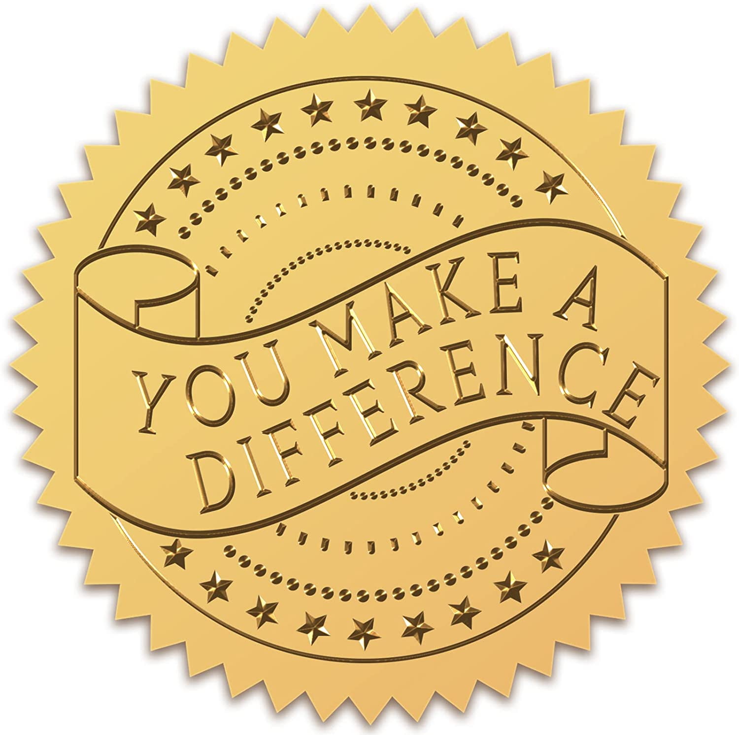 2" Embossed Certificate Seals You Make a Difference Self Adhesive ...
