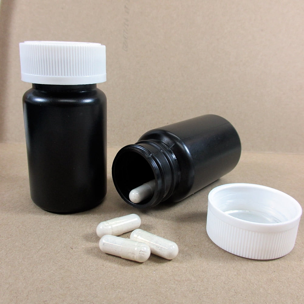 2 Empty Plastic Pill Bottles Medicine Container Vitamin Case Drug ...