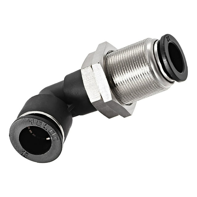 2 End 12mm Tube Push Lock Elbows, M22 L Shape Bulkhead Union Air ...