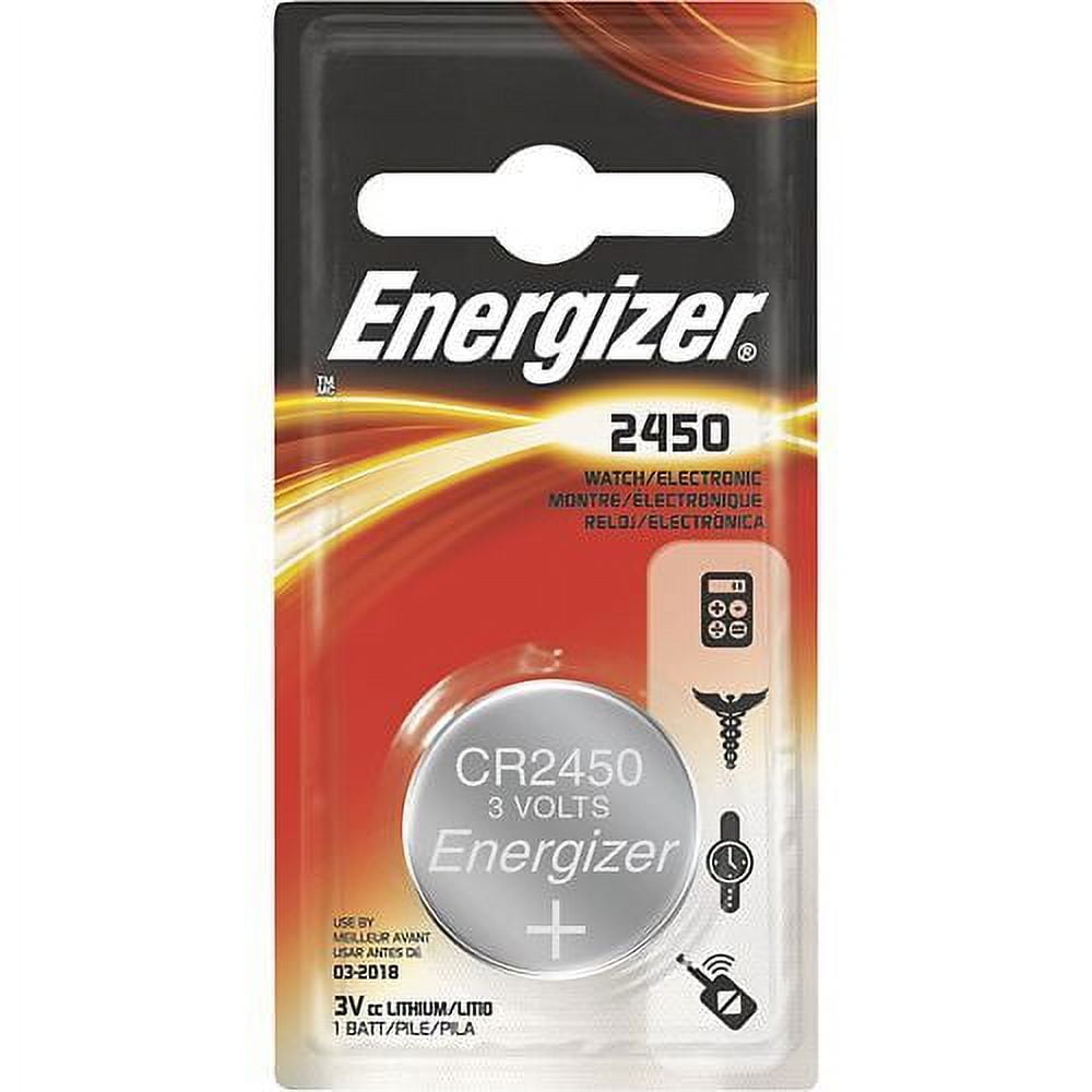 2 Energizer CR2450 ECR2450 CR 2450 3V Lithium Coin Cell Button Battery ...