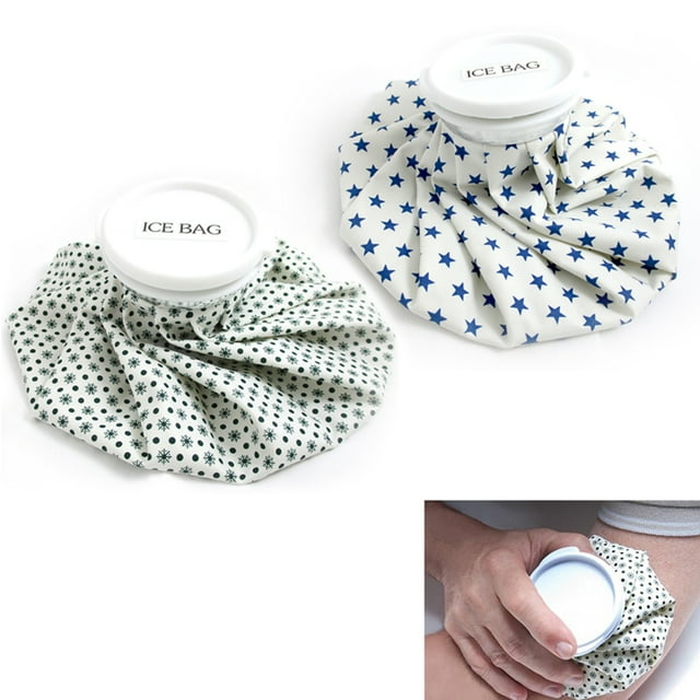 2 English Style Ice Bags Cap Reusable Cold First Aid Pain Aches Muscle ...