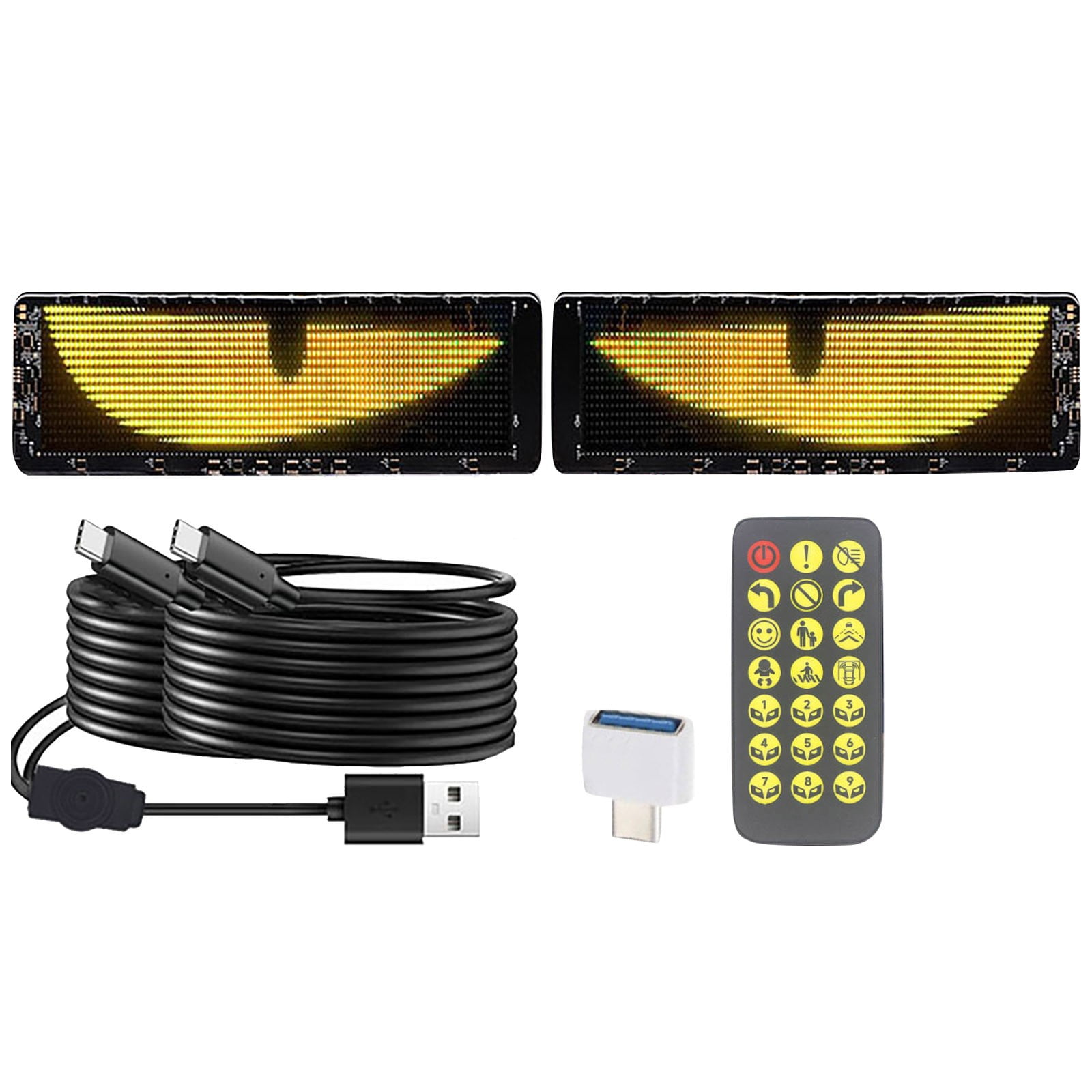 2 Eye Light for Cars, Programmable Flexible LED Eyes for Car Windows ...