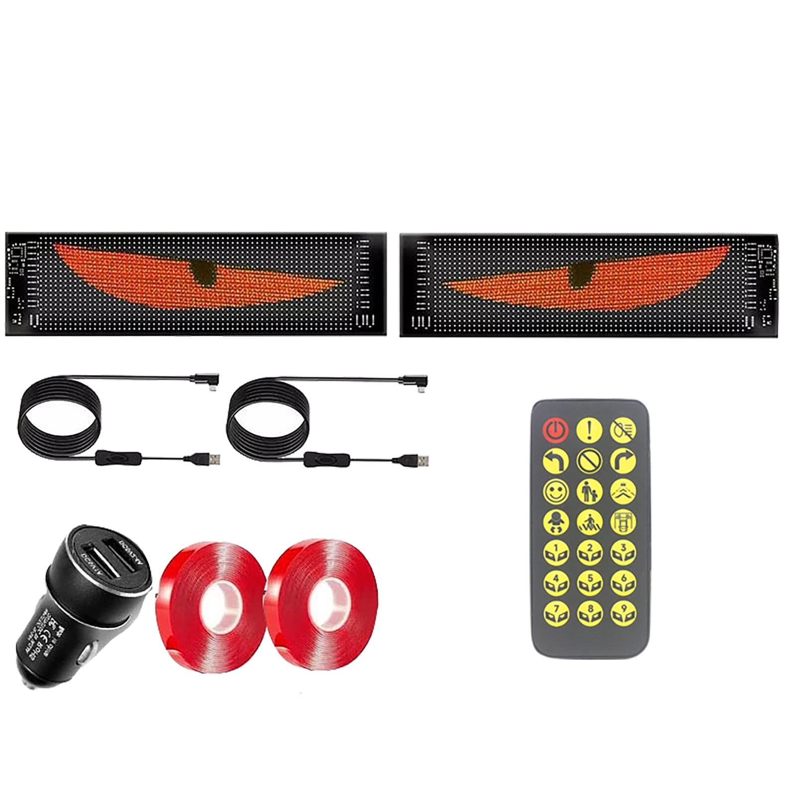 2 Eye Light for Cars, Programmable Flexible LED Eyes for Car Windows ...