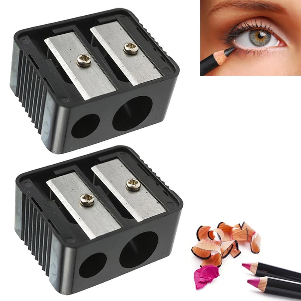 2 Eyebrow Dual Pencil Sharpener Infallible Tool Compact Wooden Lip Line ...