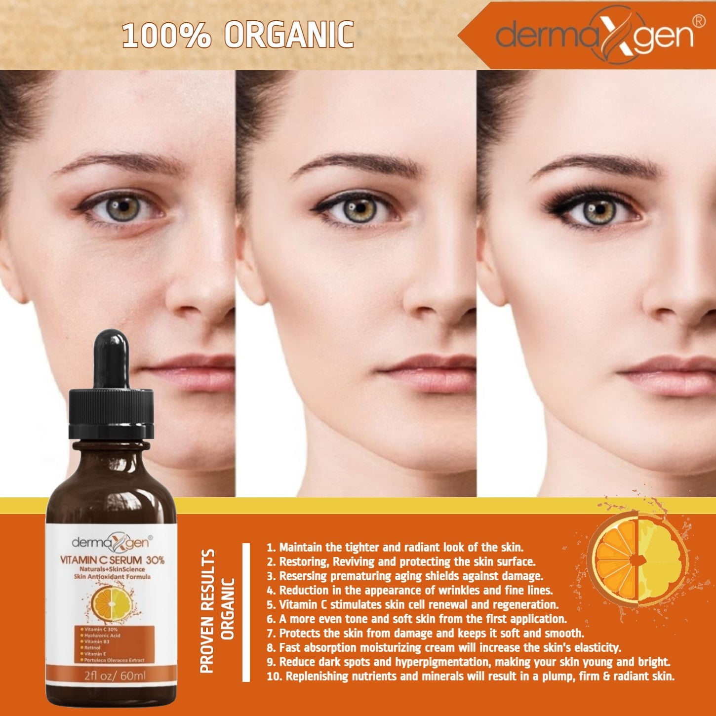 2 FL OZ - Pure Vitamin C 30% Anti Aging Serum + Hyaluronic Acid ...