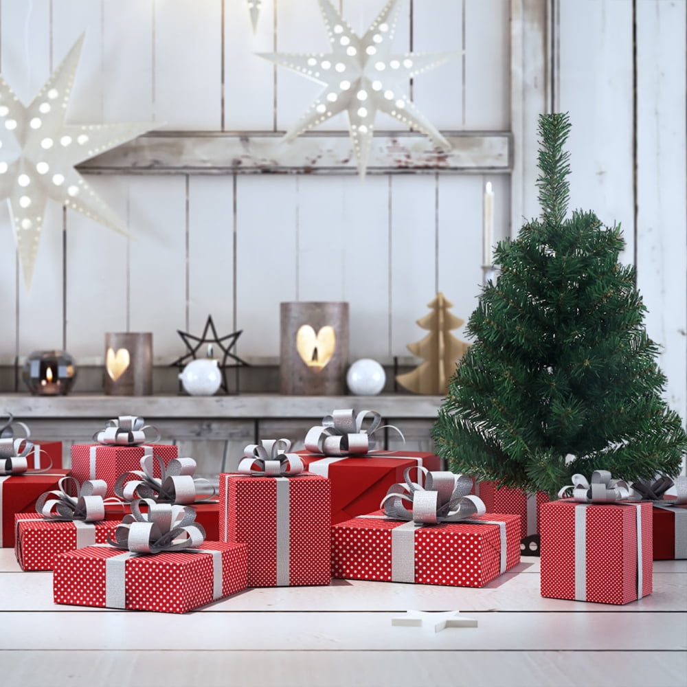 Prettyui 2 FT Green Artificial Christmas Pine Tree, PVC Material ...