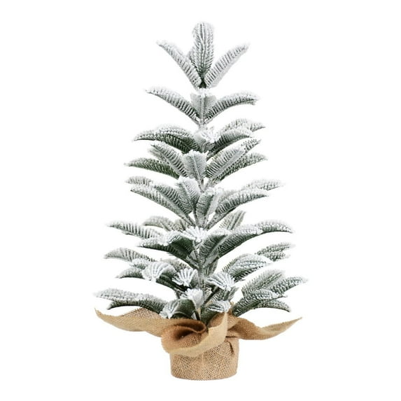 2 FT Flocked Mini Christmas Tree Unlit Artificial Tabletop Xmas Small ...