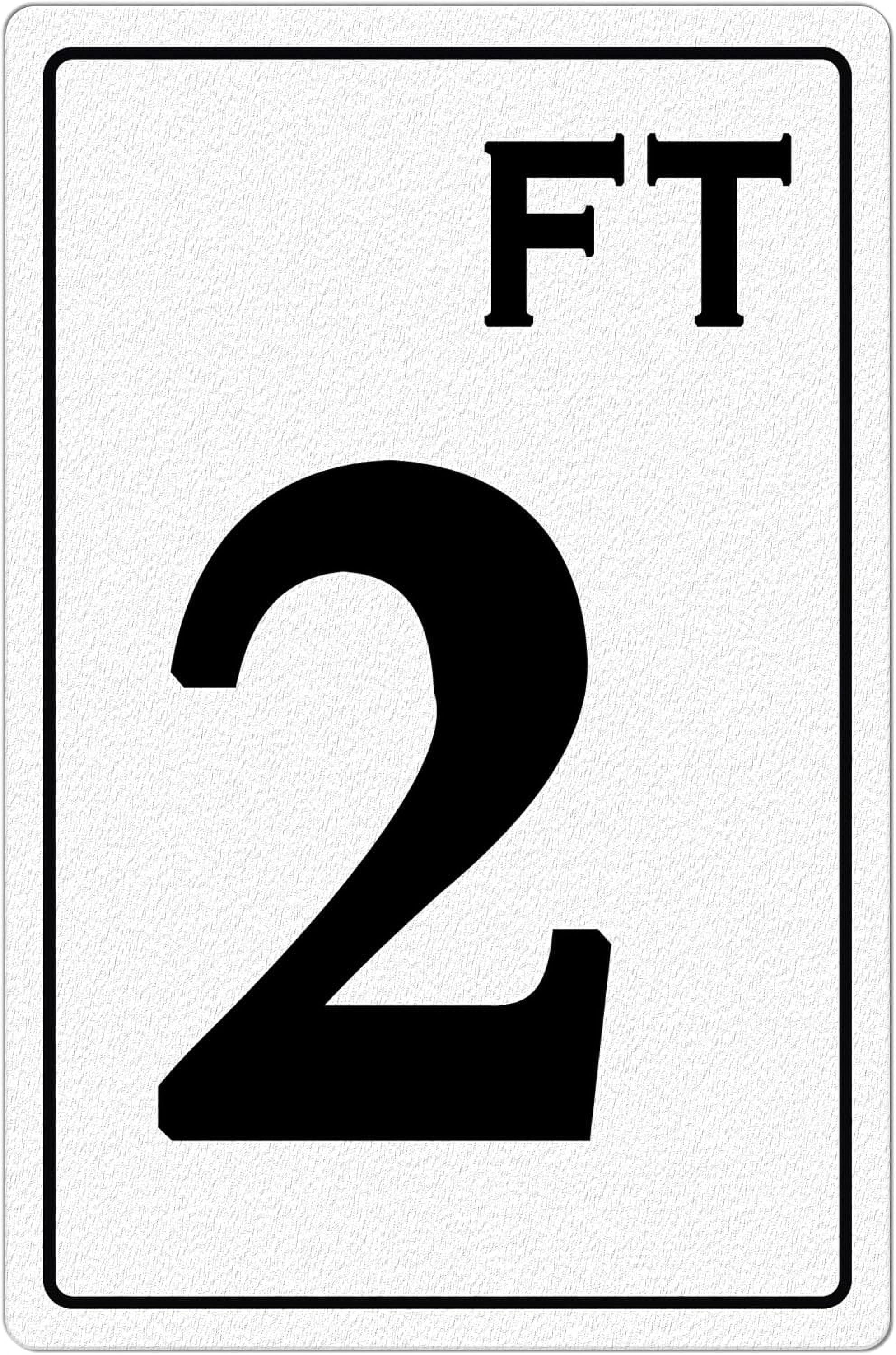 2 FT Swimming Pool Sign, Warning Metal Sign, Swimming Pool Deck Depth ...