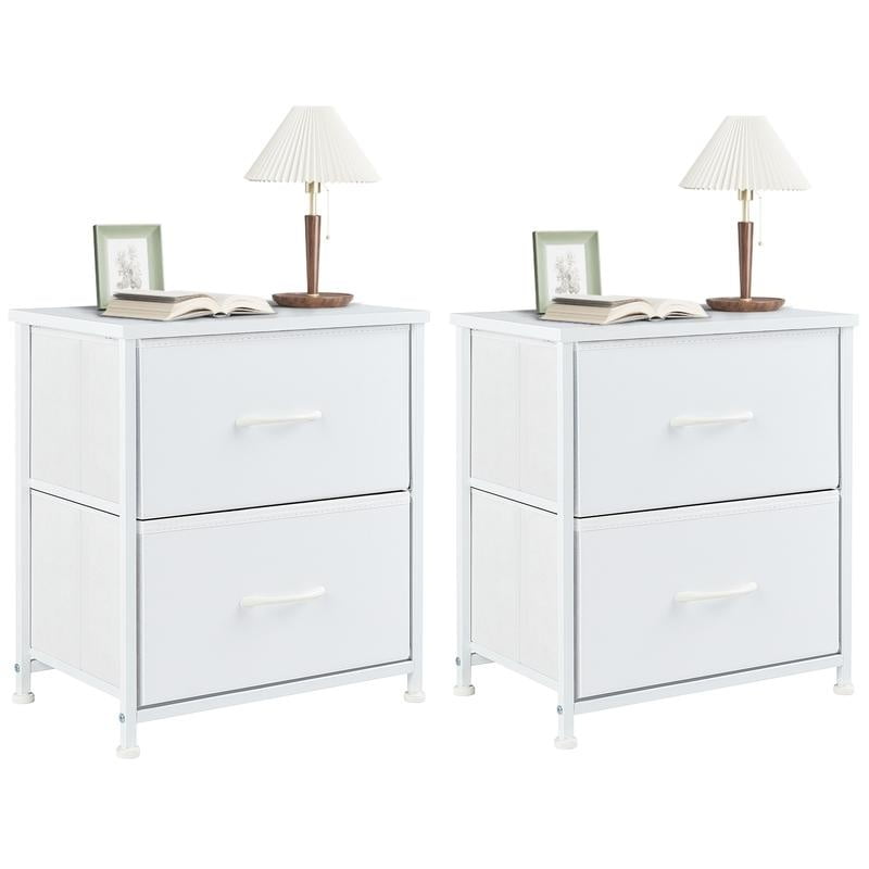 with 2 Fabric Drawers, Tall Nightstand, Dresser, Side Table, End Table ...