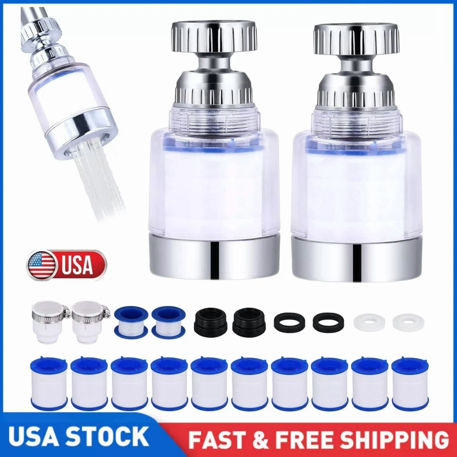 2×Faucet Water Filter System Kitchen Sink Mount Filtration Tap Purifier ...