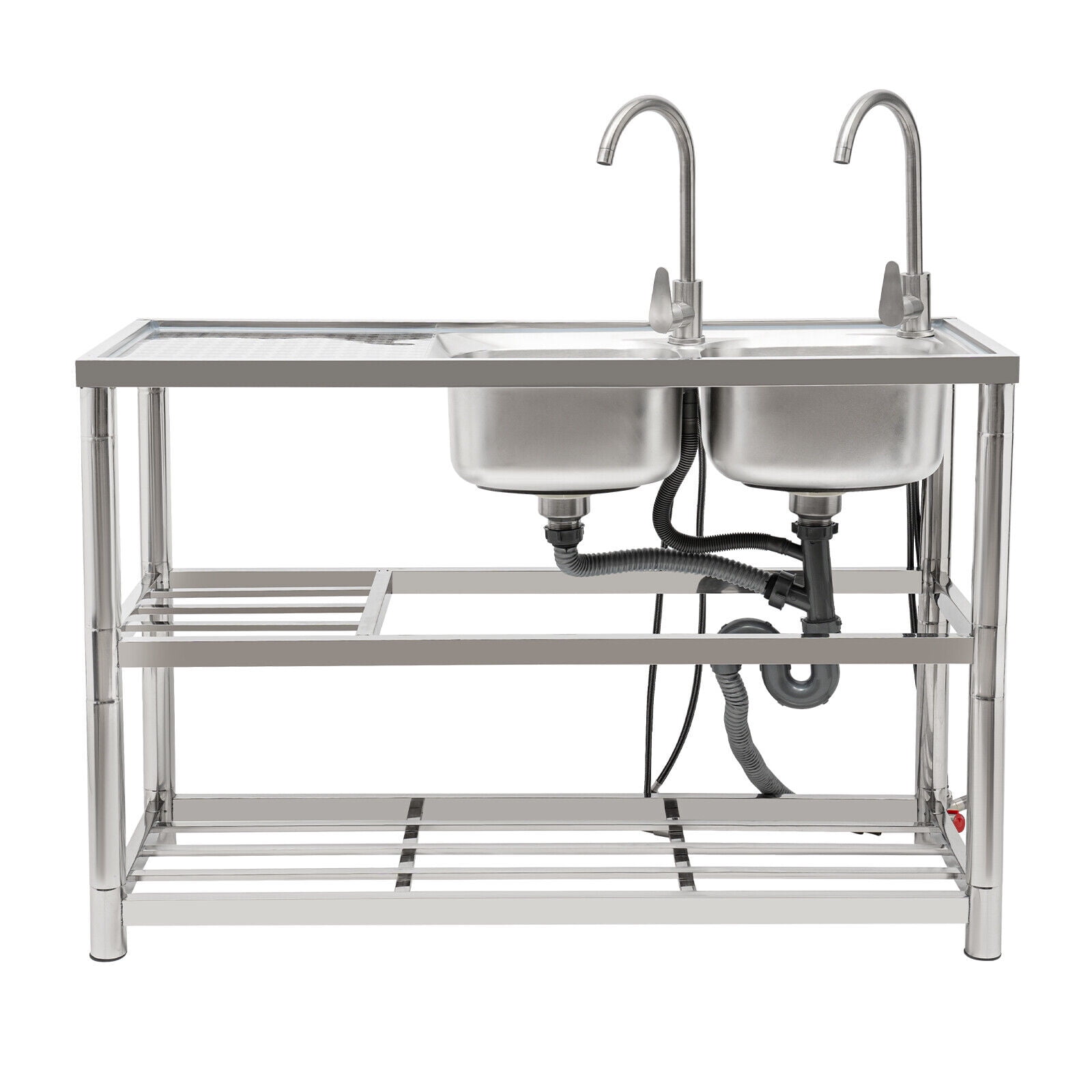 2*Faucets Restaurant Stainless Steel Sink Free Standing Commercial ...