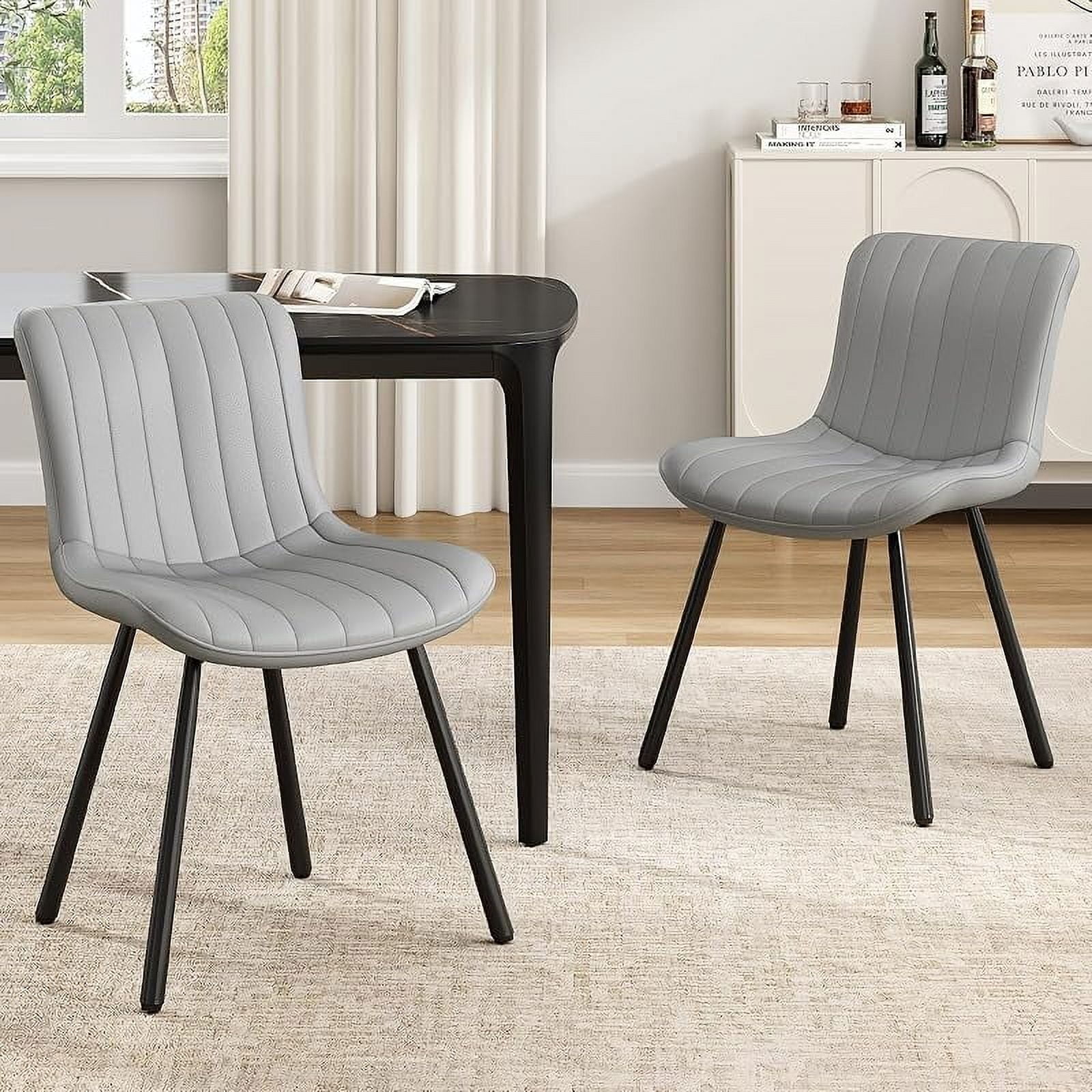 2, Faux Leather Kitchen & Dining Room Chairs for Dining Room, Mid ...