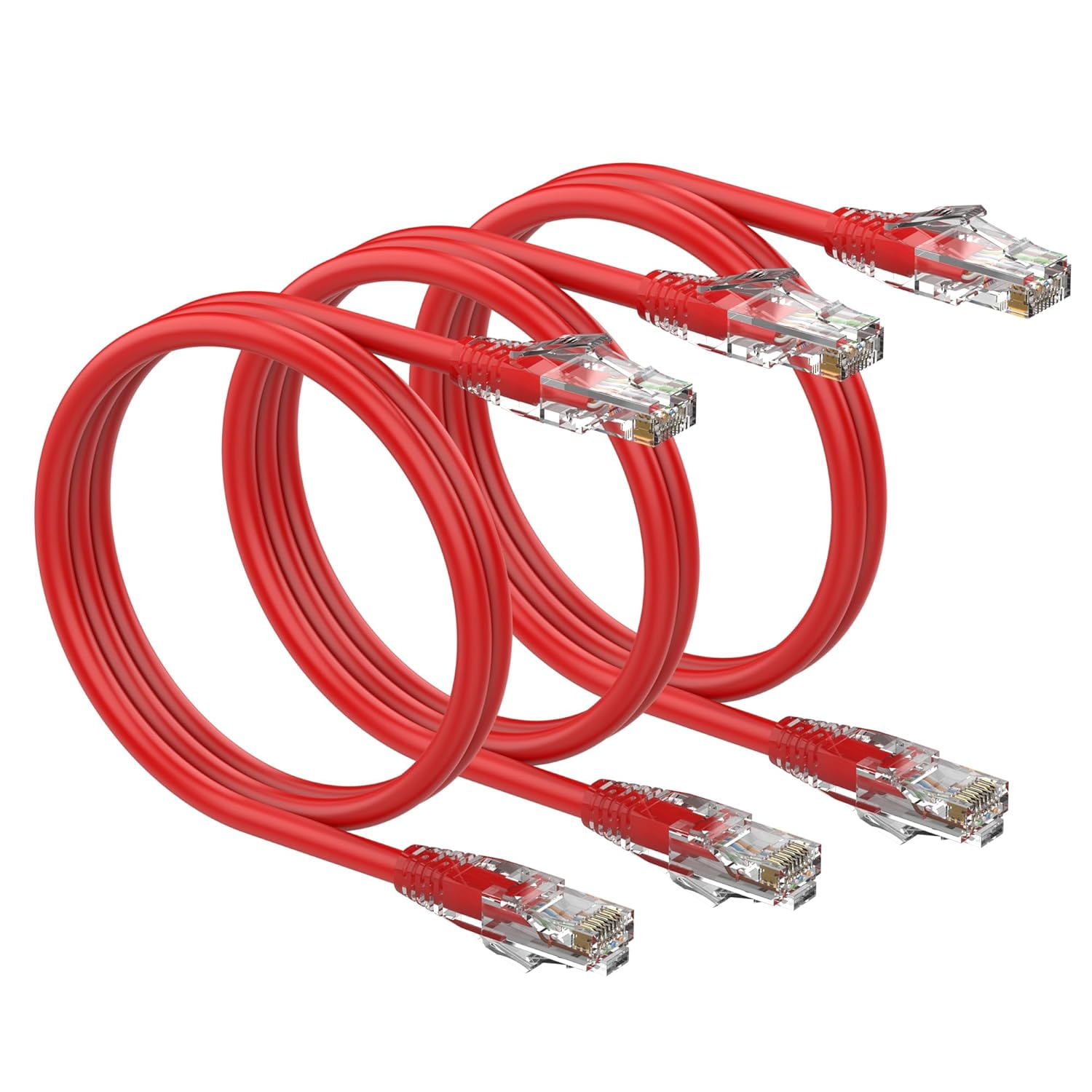 2 Feet Cat6 Patch Cable(3 Pack), Solid Pure Copper Patch Cord, Cat 6 ...