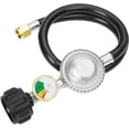 2 Feet Propane Hose with Regulator & Gauge, Universal Gas Grill for 28 ...