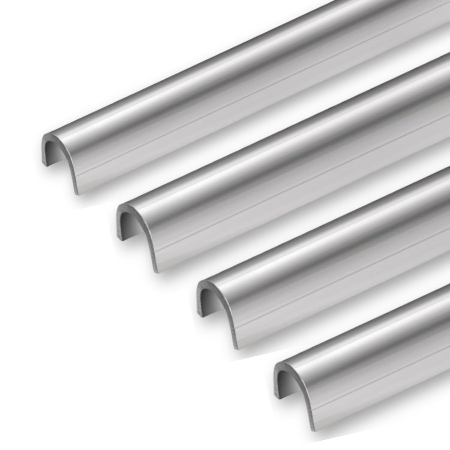 2-Feet Snap-On 1/4" Track Cover for Sliding Patio Doors - Stainless ...