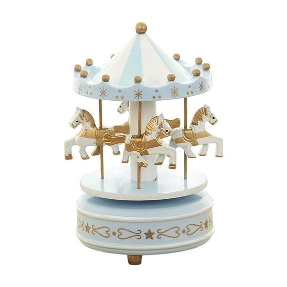 2. Festive Rotating Carousel Music Box Ornament, Manual Crank Design ...