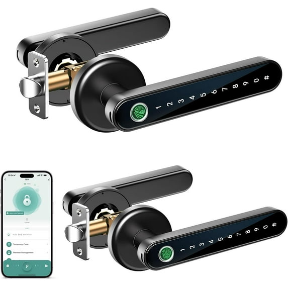 2 Fingerprint Door Lock with Handle Door Lock with Keypad for Hotel ...