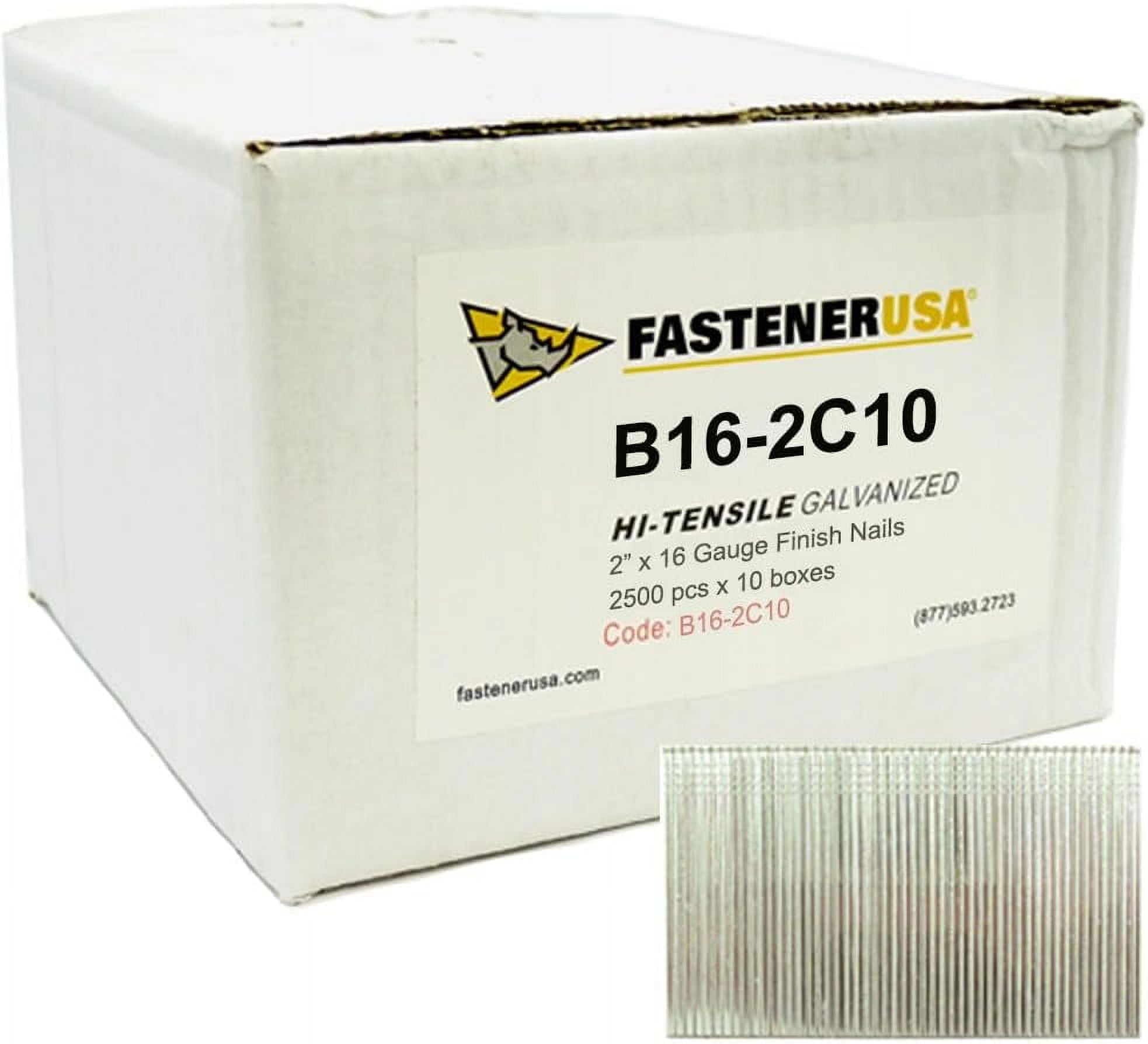 2" Finish Nails 16GA GALV 25,000ct | B16-2C10 - Walmart.com