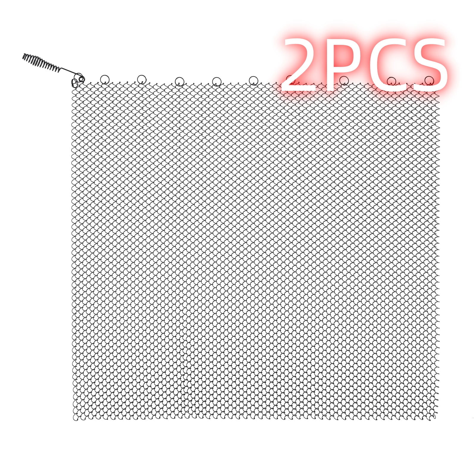2*Fireplace Mesh Screen Curtains Fireplace Mesh Screen Curtain 22” High ...
