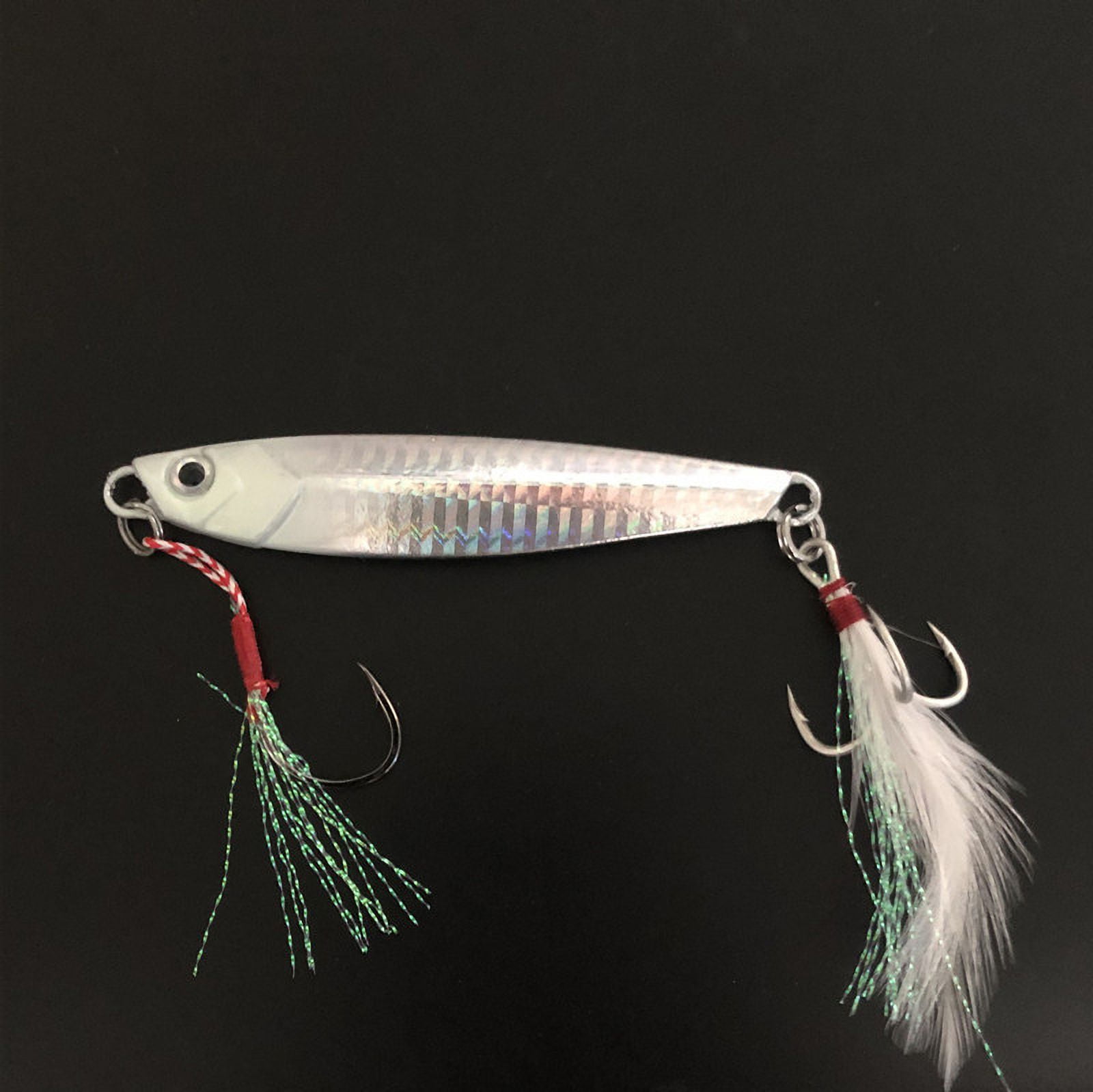 2 of Fishing Glow Jigs 15g/6cm 7g/10g/20g/25g/30g Jigbait Lure Shore Cast Decoys Metal Cast Jig ...